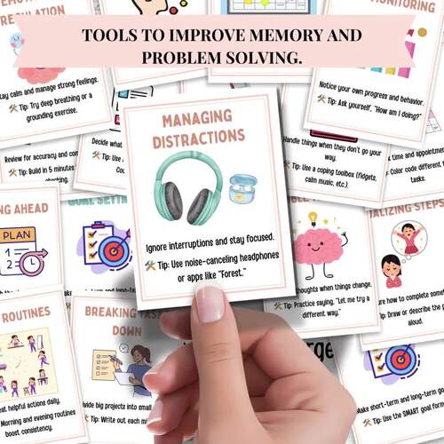 ADHD Executive Functioning Flashcards for Kids and Teens ADHD Tools ...