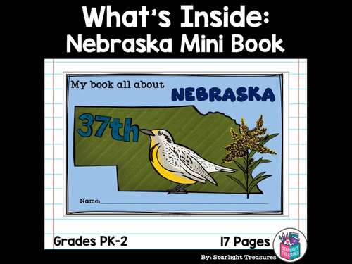 Nebraska Mini Book for Early Readers - A State Study by Starlight Treasures