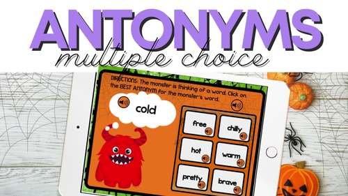 Halloween Antonyms BOOM CARDS | Digital Learning Practice Activity with ...