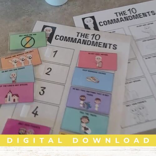 The 10 Commandments Matching Activity by Healing Home | TPT