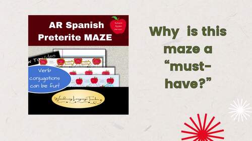 Spanish Preterite Pretérito AR Verbs Maze Autumn Worksheet Practice ...