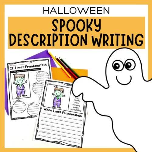 Halloween Writing Description Worksheets | Print & Digital Adjective ...