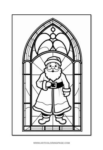 Stained Glass Christmas Santa Claus Coloring Book Vol. 1 by Coloringfy