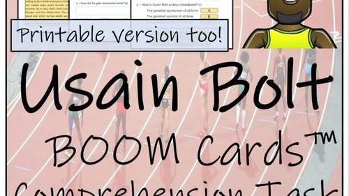 Usain Bolt BOOM Cards™ Comprehension Activity 5th Grade & 6th Grade