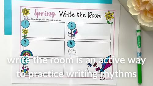 Winter Rhythm Write the Room for Half Note Music Review Activity