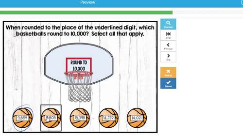 Rounding Whole Numbers Basketball Game and Boom Cards - 4th Grade Math ...