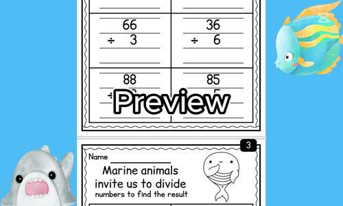 Marine animals invite us to divide numbers to find the result. | TPT