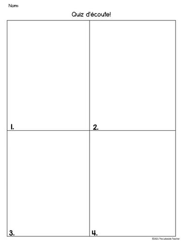 FRENCH Listening Assessments | Compréhension orale | French Listening ...