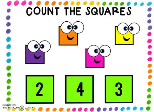 Counting Squares Boom Cards™ Distance Learning Math by Creating 4 ESL