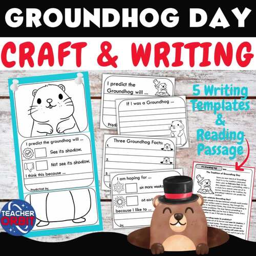 Groundhog Day Craft Writing Activities Reading Bulletin Board Classroom ...