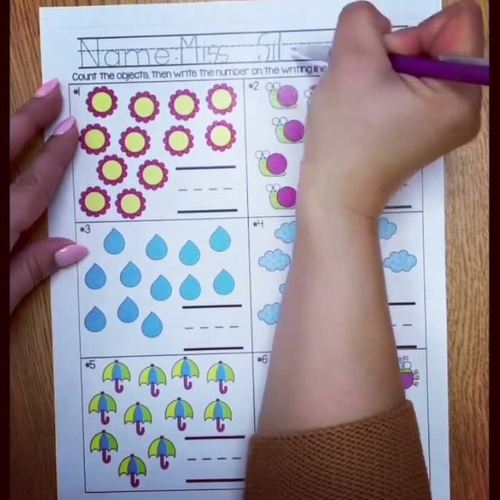 NUMBERS 11-20 | Counting Objects Worksheets | Spring by That Tired Teacher