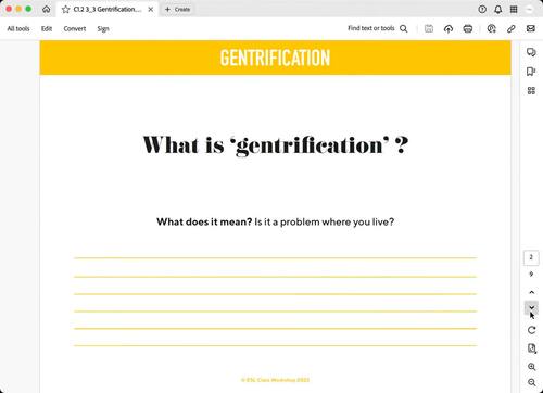 ESL Advanced Lesson: Discuss Gentrification by ESL Class Workshop