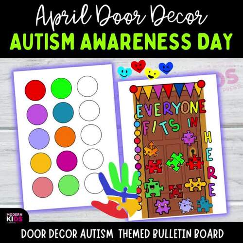 Bulletin Board Decor: Autism Awareness Day Door Decorations | TPT
