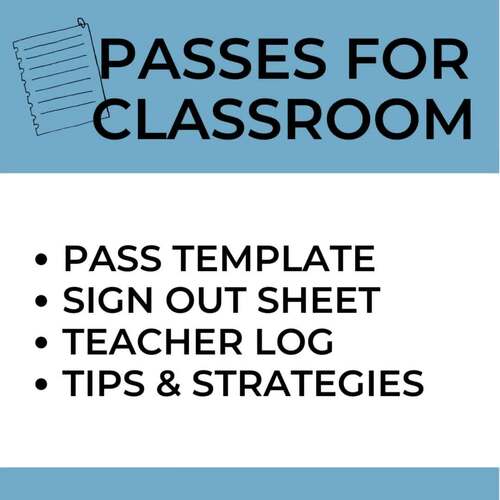 Passes for Classroom by ShipleyMade | TPT