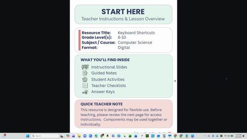 Keyboard Shortcuts Lesson | Lecture Slides, Guided Notes & Engage Activity