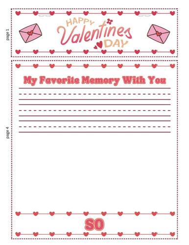 Valentines Flip Book Card Craft Activity Write Love Parent Cute Gift ...