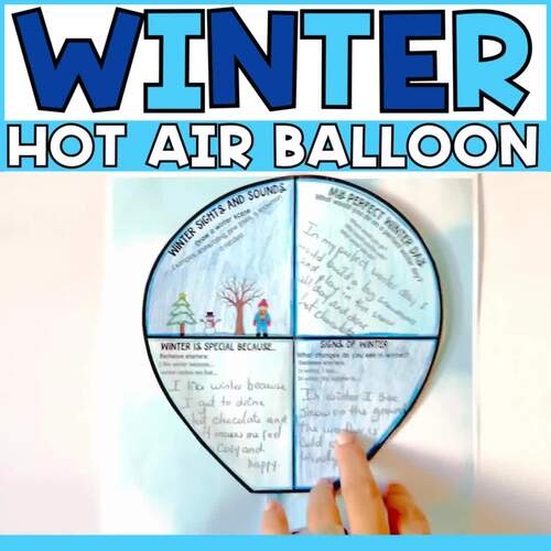 3D Winter Hot Air Balloon - ESL Writing Activity Craft for Elementary ...
