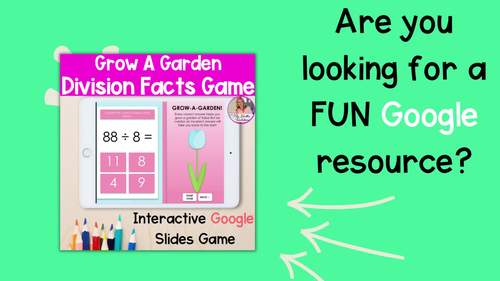 Division Facts Google Slides Game Tulip Themed | Math Facts by Fiddleheads