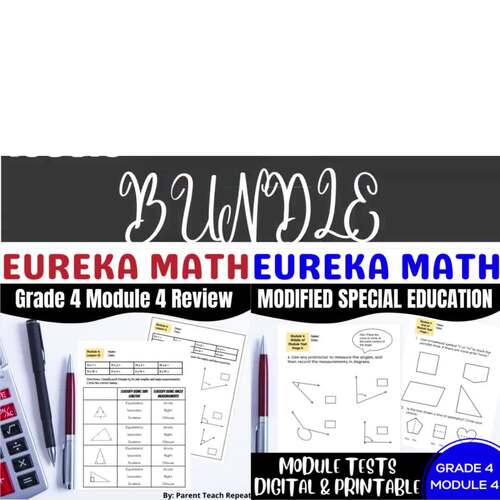 Special Ed EngageNY {Eureka} Math Gr 4 Module 4 Review & Modified Test ...