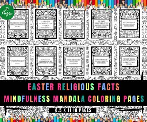 Religious Easter Craft, Facts Saying Mandala Coloring Pages, No Prep