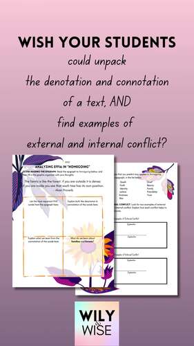 Analyzing Effia in Homegoing - HS English Worksheet Exploring Connotation