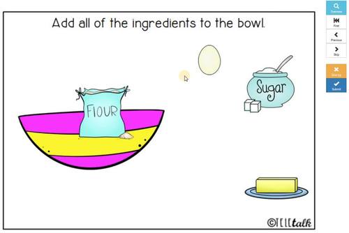 Following Directions to Make Cookies Boom Cards™ No Print Speech Therapy