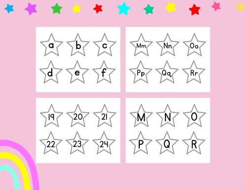 Printable Star Alphabets Flashcards, Star Numbers Flashcards,Editable ...
