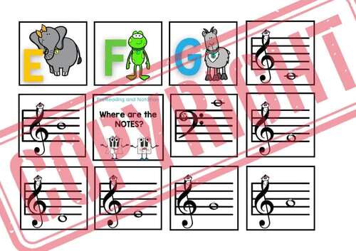 MUSIC Treble and Bass NOTATION Cards | GAME by PIANO Tiny Tinkles