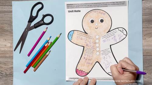 6th Grade Gingerbread Man Math Craft Ratios and Proportions | Christmas ...