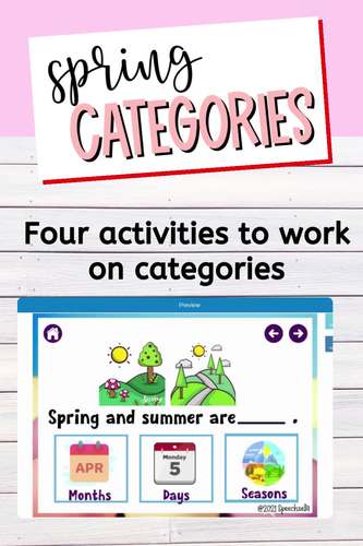 Spring Categories by Speechzella | TPT