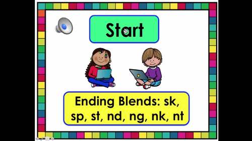Ending Blends GAME for PowerPoint: Self-Checking WITH SOUND Set 1