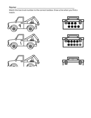 Counting 0-10 with a Mechanic and Car Theme, 5 styles, 15 worksheets