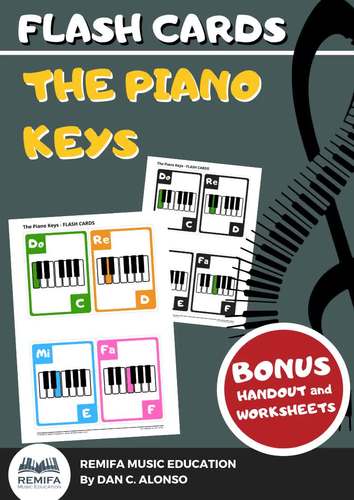 FLASHCARDS - The piano keys (white and black) - BONUS handout and ...