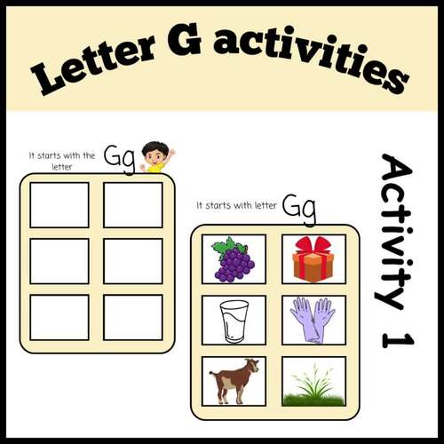 Phonics lesson 7: Alphabet Letter G worksheets and Activities kindergarten