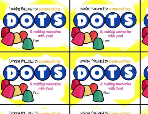 Dots Candy Beginning of Year Gift Tag- Looking forward to connecting Dots