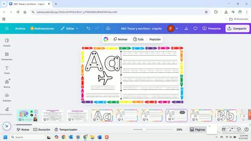 Abecedario para trazar y escritura (cognados) - Crayon template | TPT