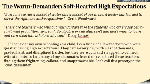 COMPLETE TEACHER Lesson 16 - The Warm-Demander: Soft-Hearted High ...