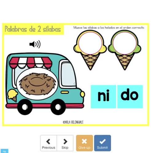 Formando palabras 2 sílabas BOOM CARDS | Distance Learning by Hola ...