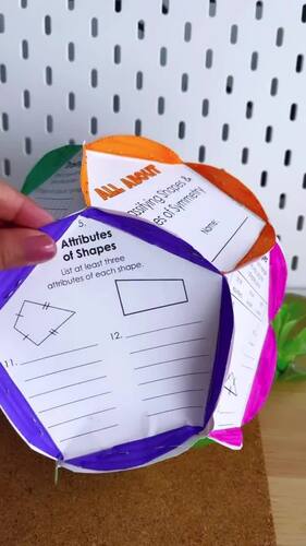 4th Grade Math Review Craft Classifying Shapes & Symmetry a ...