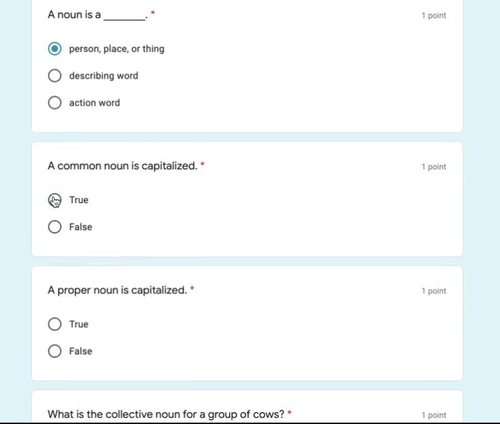 2nd Grade Grammar Google Form Self Grading Assessment Bundle by Primary ...