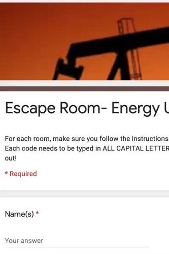 Energy Use Escape Room, Energy Use Breakout Room, Test Prep, Distance ...