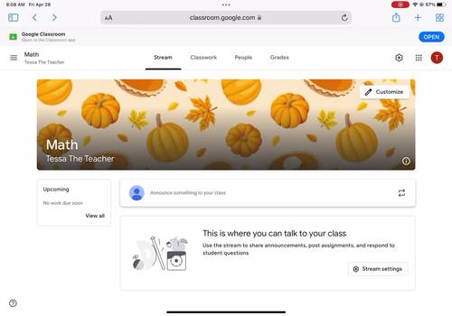 ANIMATED Google Classroom Header Banner GIF Thanksgiving Pumpkin Pie