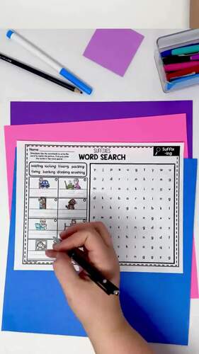 Suffixes Worksheets Phonics Word Searches Spelling Activities for First ...