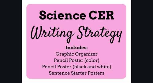 CER Writing Strategy Pencil Poster | Claim, Evidence, Reasoning Resources