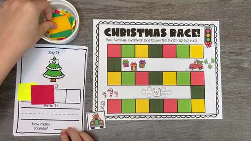 Christmas Activities Science of Reading Phonics Game Phonological Awareness