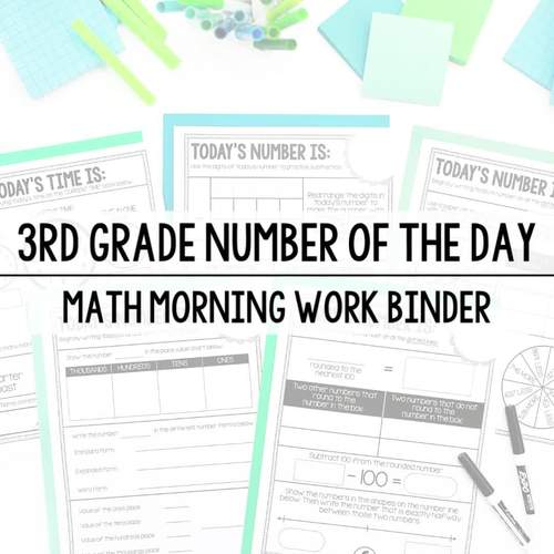 3rd Grade Number of the Day Math Morning Work Binder 1 | Digital & Print