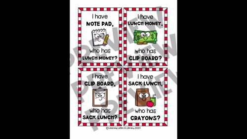 I Have Who Has Back to School Activity Task Cards First Week of School ...