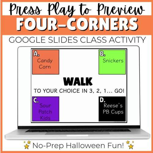 Halloween Party Activity! Google Slides Halloween Class Game (Four ...