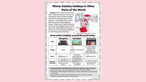 Christmas Informational Text and Worksheets for ESL by Learn with Alea