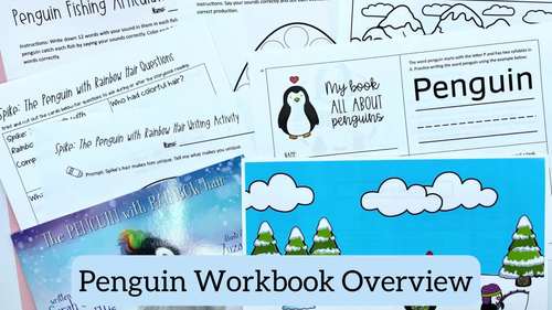 Penguin Themed Language and Articulation Workbook for Speech Therapy NO ...